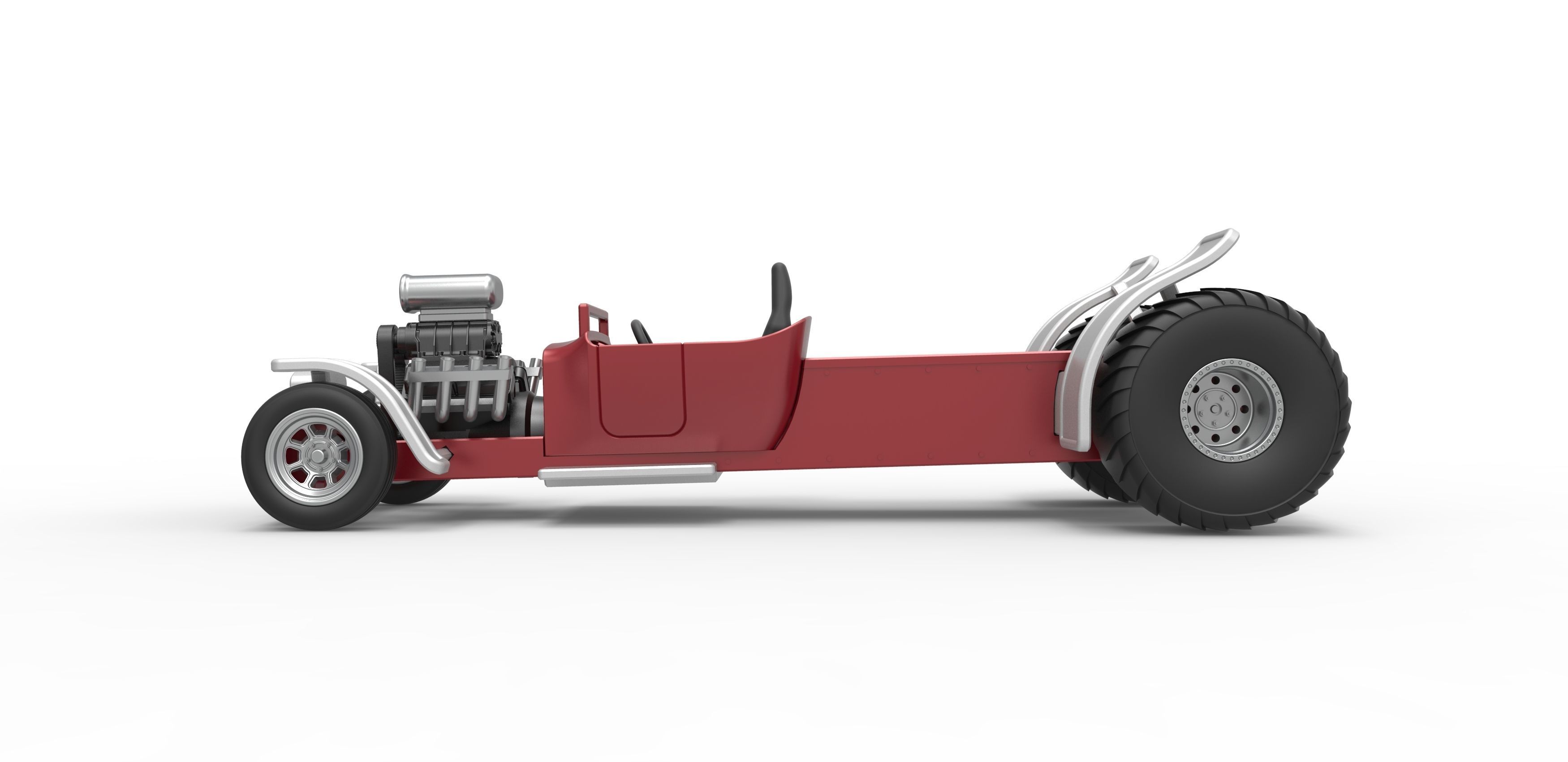 Diecast pulling truck 2wd Hot rod Scale 1 to 25 3D model 3D printable ...