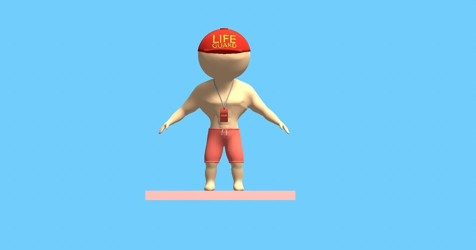3D model Life Guard Stickman Lowpoly Rigged Model VR / AR / low-poly ...