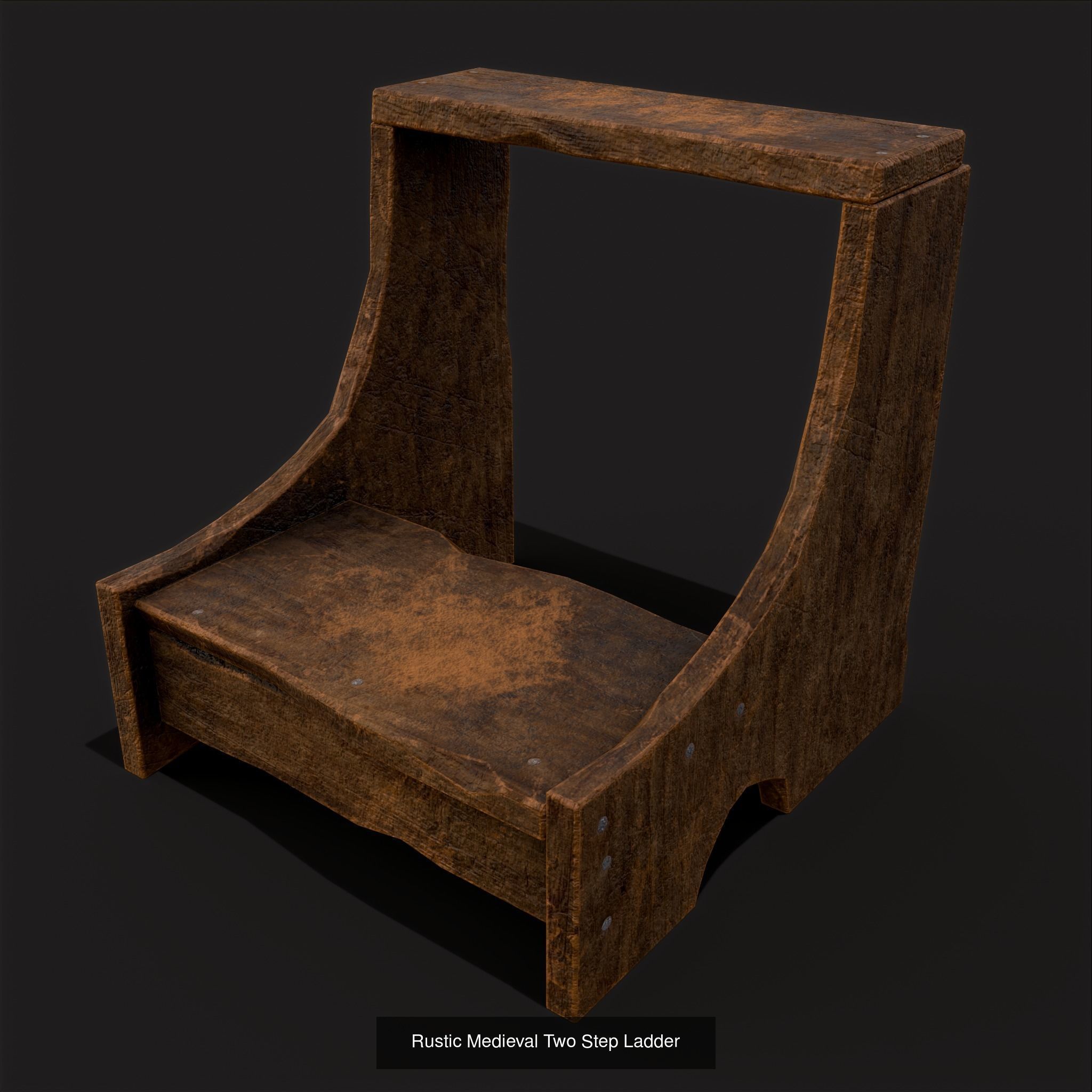 3D Model Collection Medieval Style Three Ladders VR / AR / low-poly ...