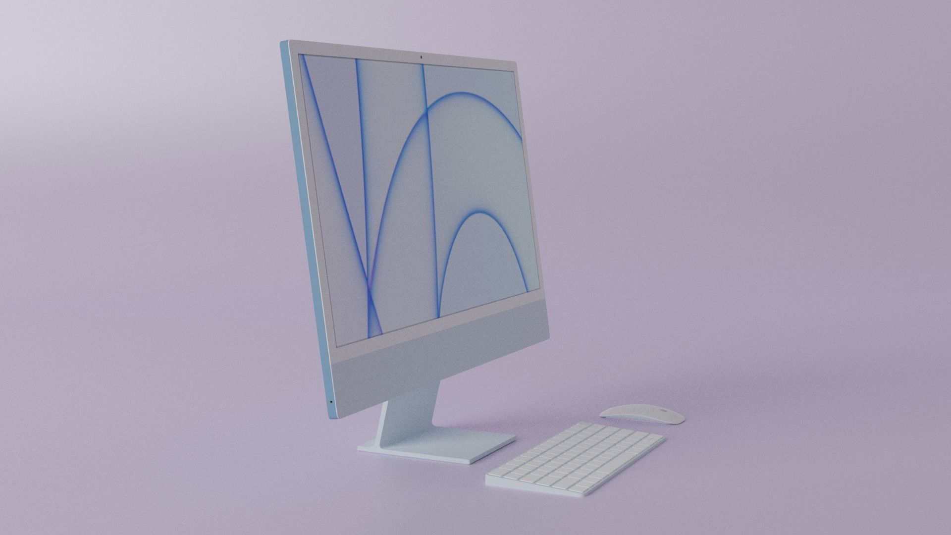 iMac 24-inch 2021 Blue 3D model | CGTrader