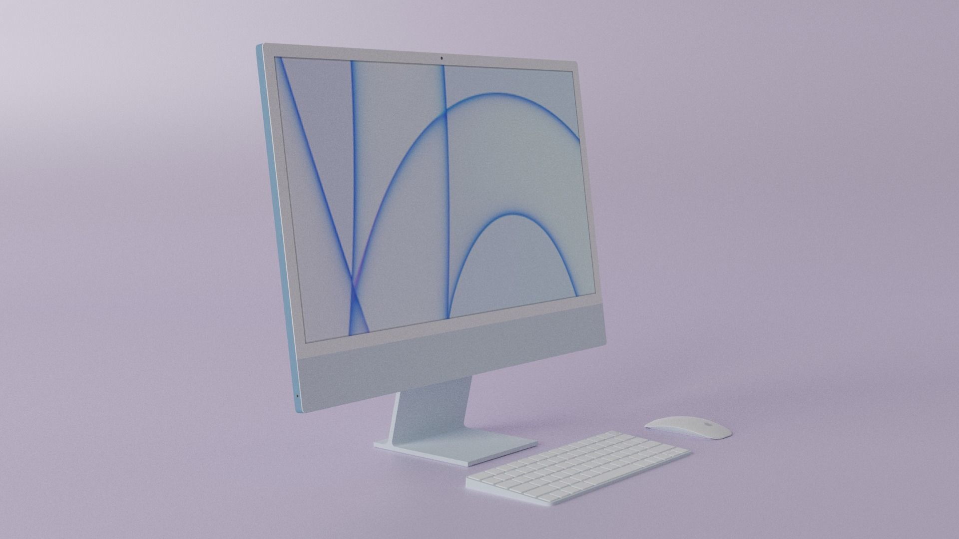 iMac 24-inch 2021 Blue 3D model | CGTrader
