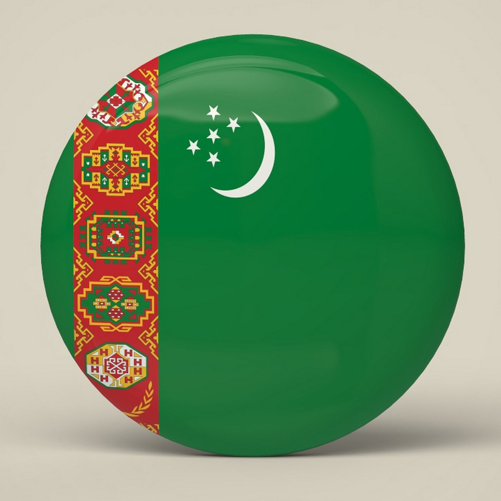 3D model Turkmenistan Badge VR / AR / low-poly | CGTrader
