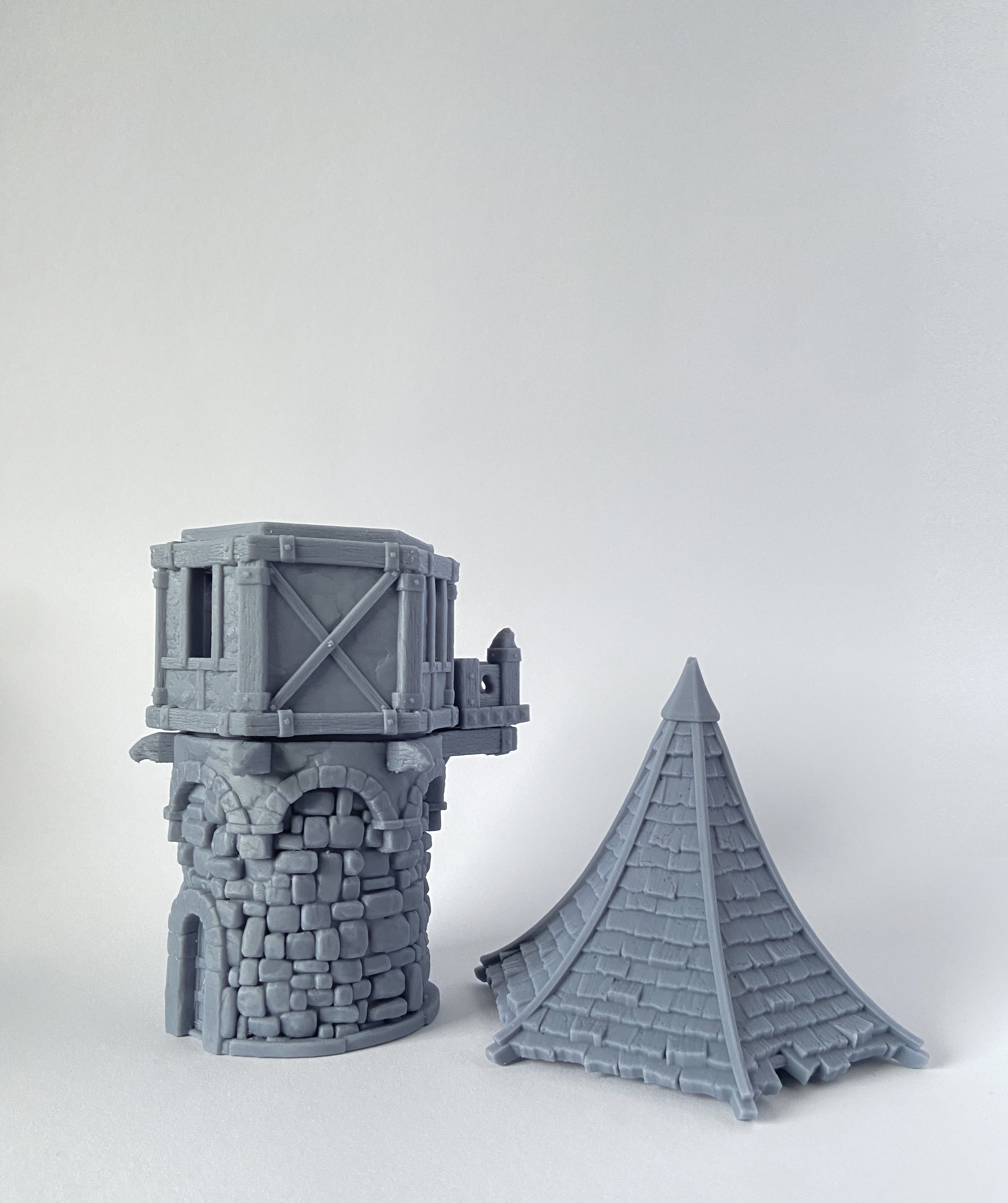 Medieval tower with a balcony 3D model 3D printable | CGTrader