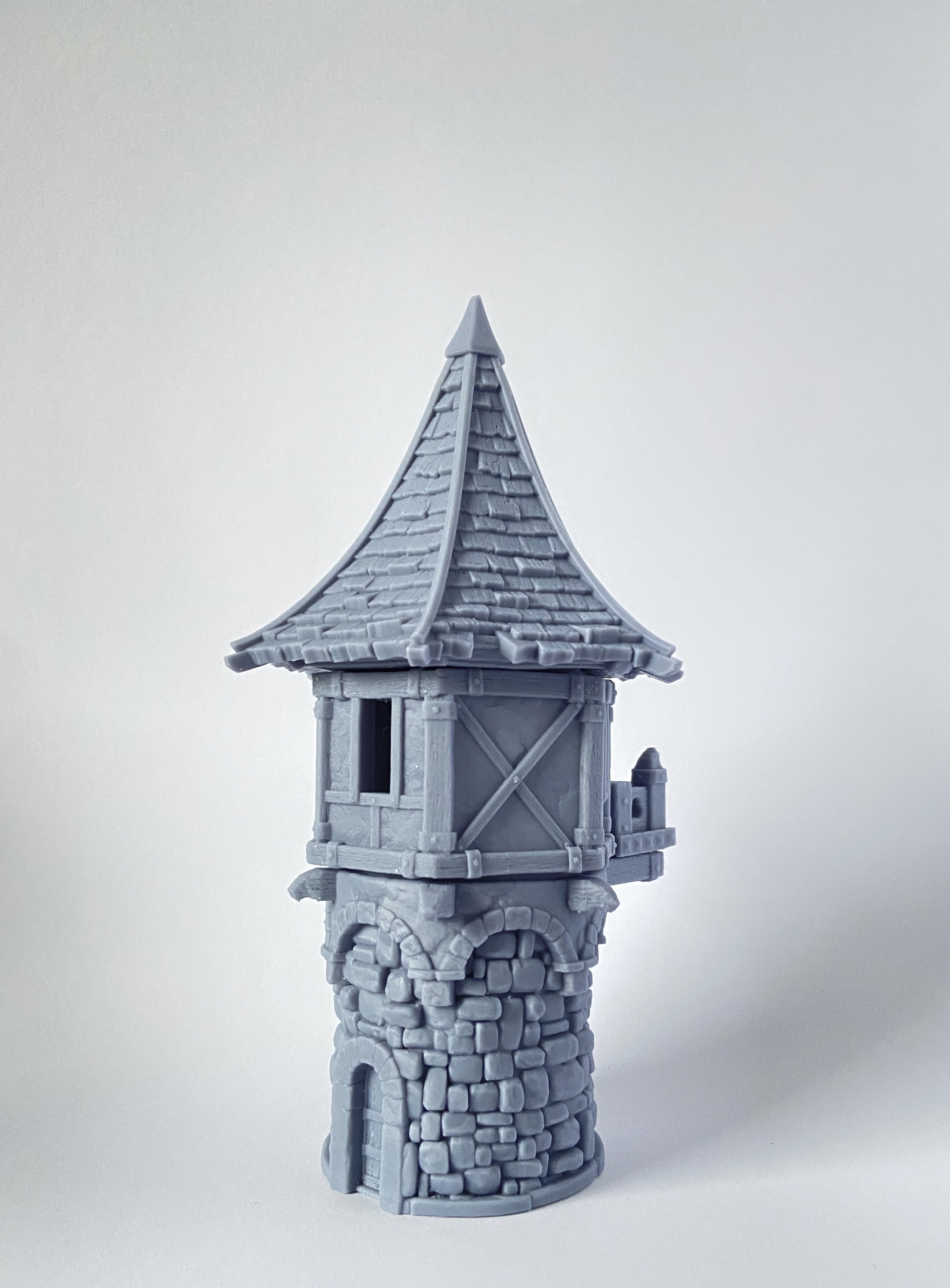 Medieval tower with a balcony 3D model 3D printable | CGTrader