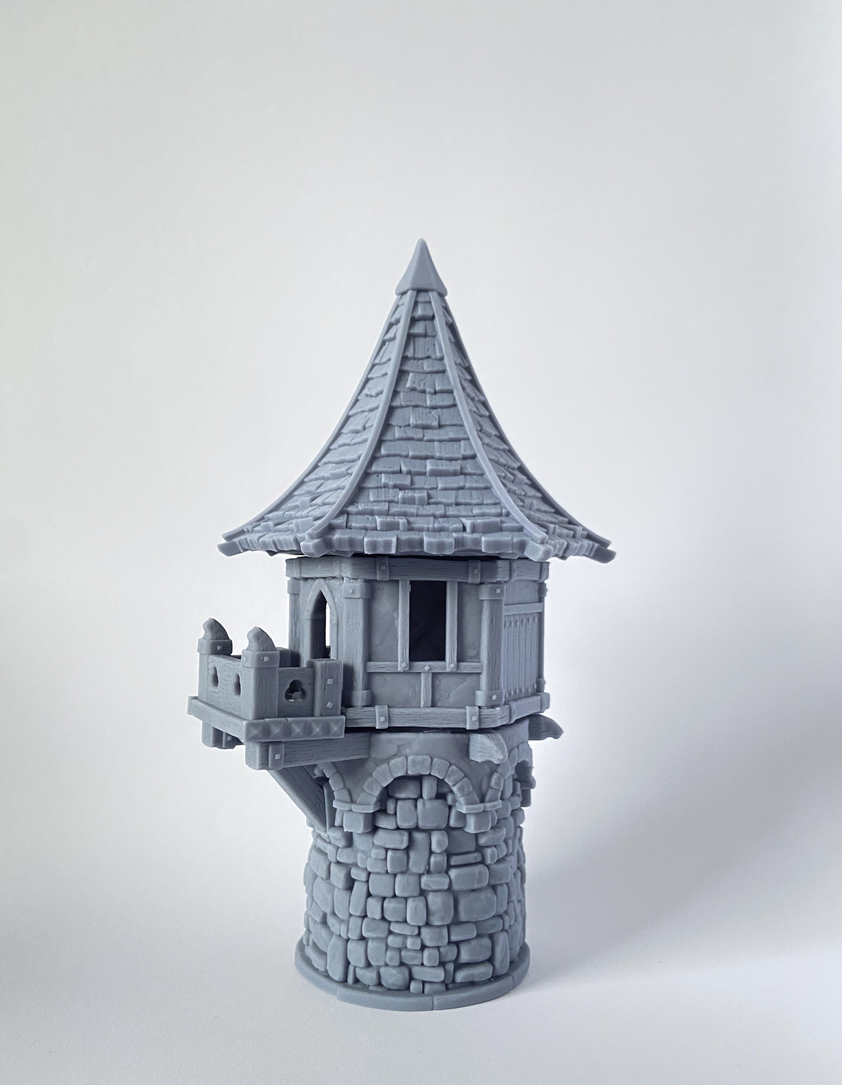 Medieval tower with a balcony 3D model 3D printable | CGTrader
