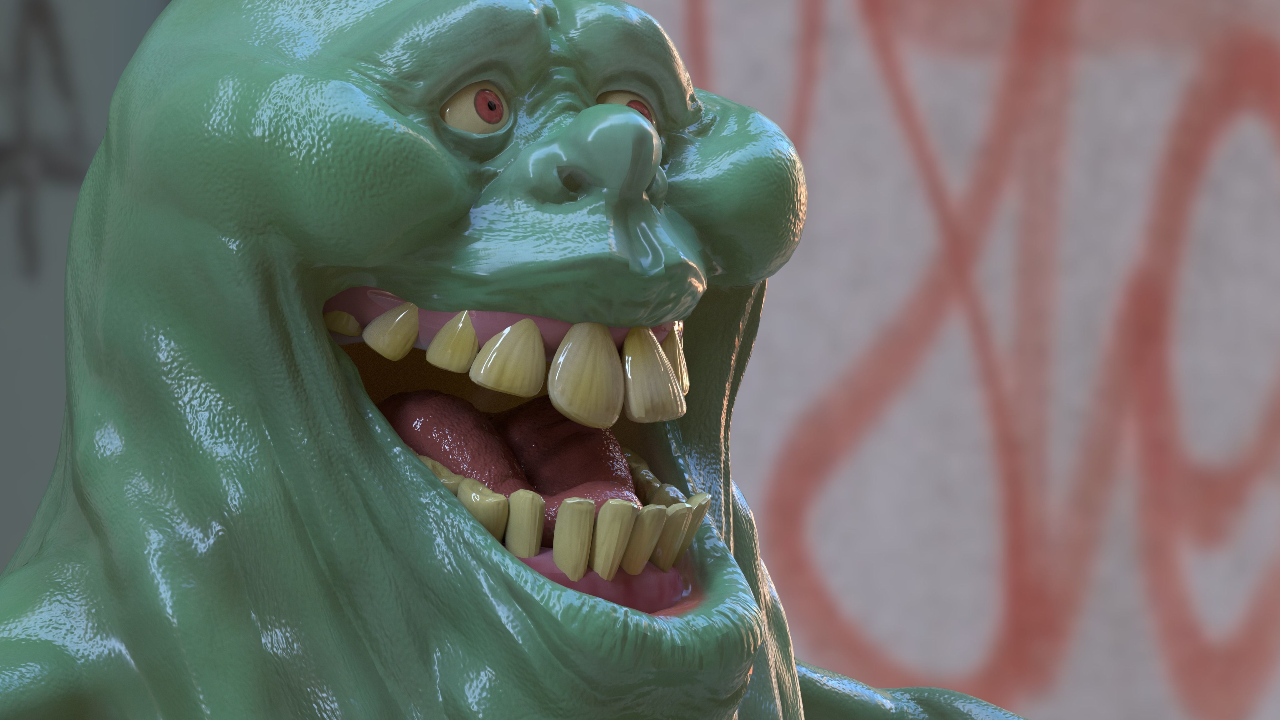 SLIMER 3D MODEL creature flying in air 3D model rigged | CGTrader