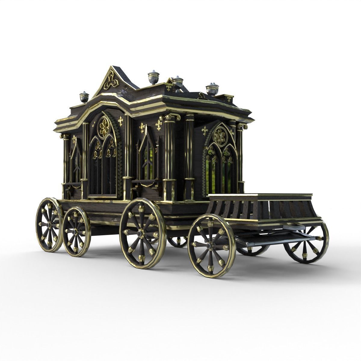 3D model Stylized Luxury Wooden Carriage VR / AR / low-poly | CGTrader