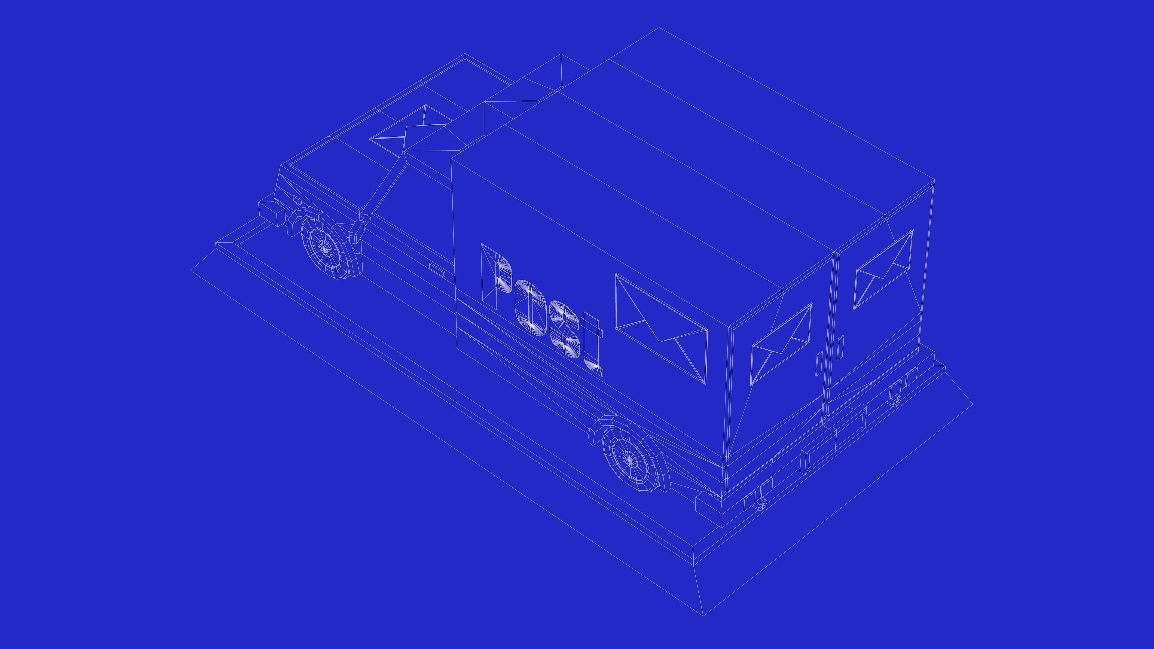 3D model Postal Truck Low Poly VR / AR / low-poly | CGTrader