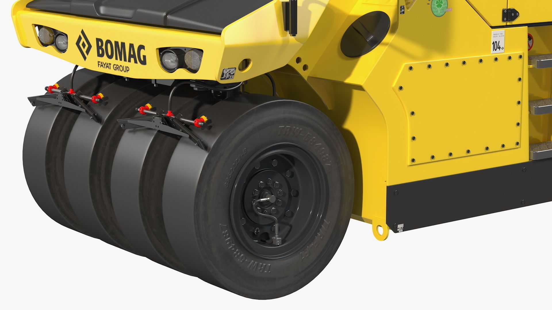 Bomag BW 28 RH Pneumatic Tired Compactor Rigged 3D model rigged | CGTrader