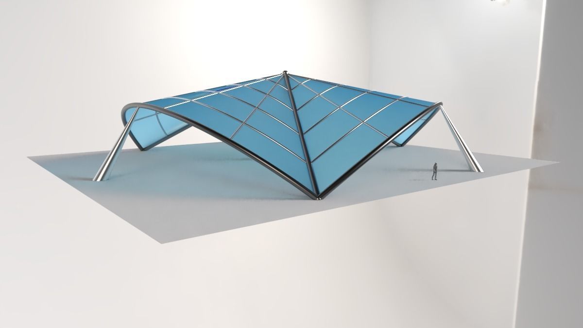 Architectural Tensile Structure 3 sides 3D model | CGTrader