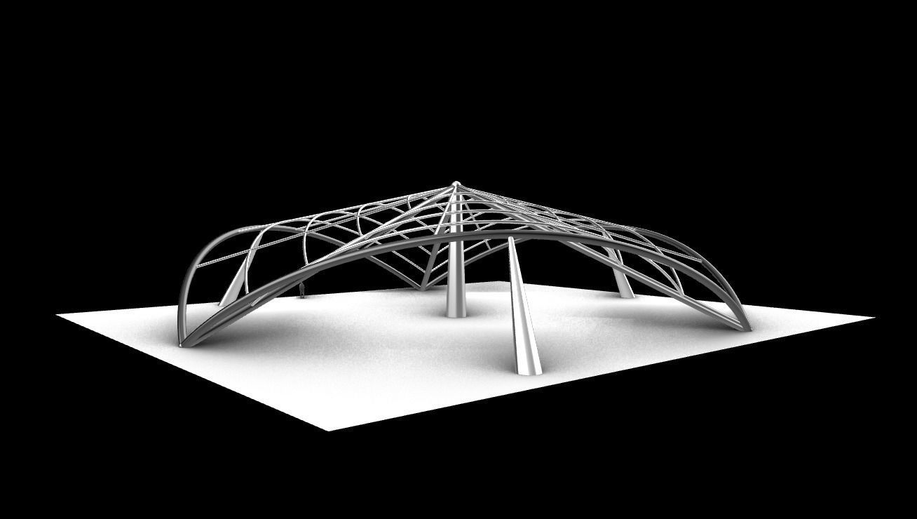 Architectural Tensile Structure 3 sides 3D model | CGTrader