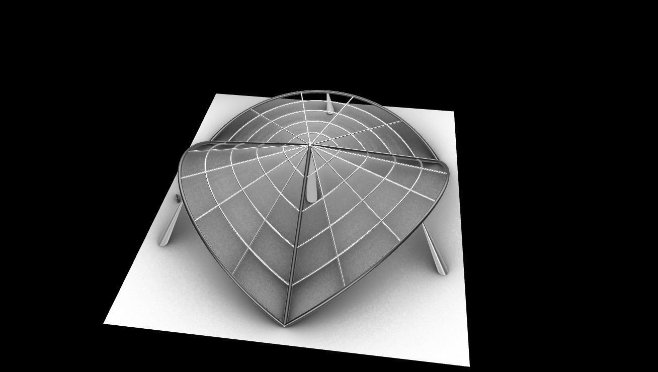 Architectural Tensile Structure 3 sides 3D model | CGTrader