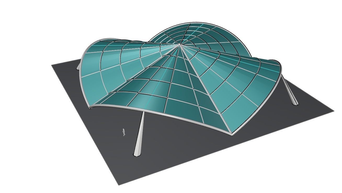 Architectural Tensile Structure 4 sides 3D model | CGTrader