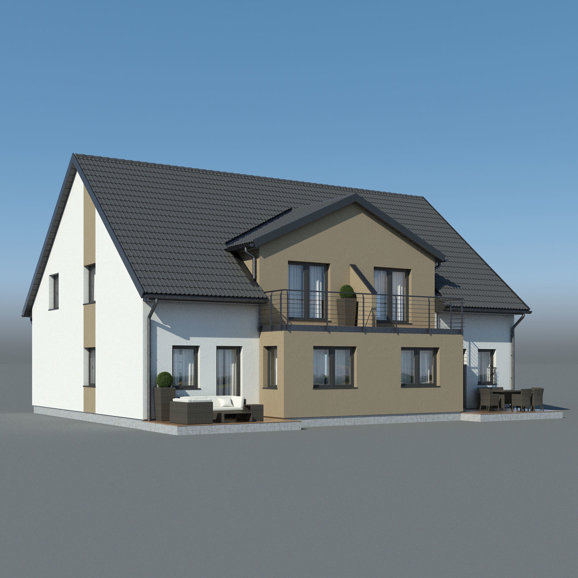 Generic Semi-Detached House 001 3D model | CGTrader