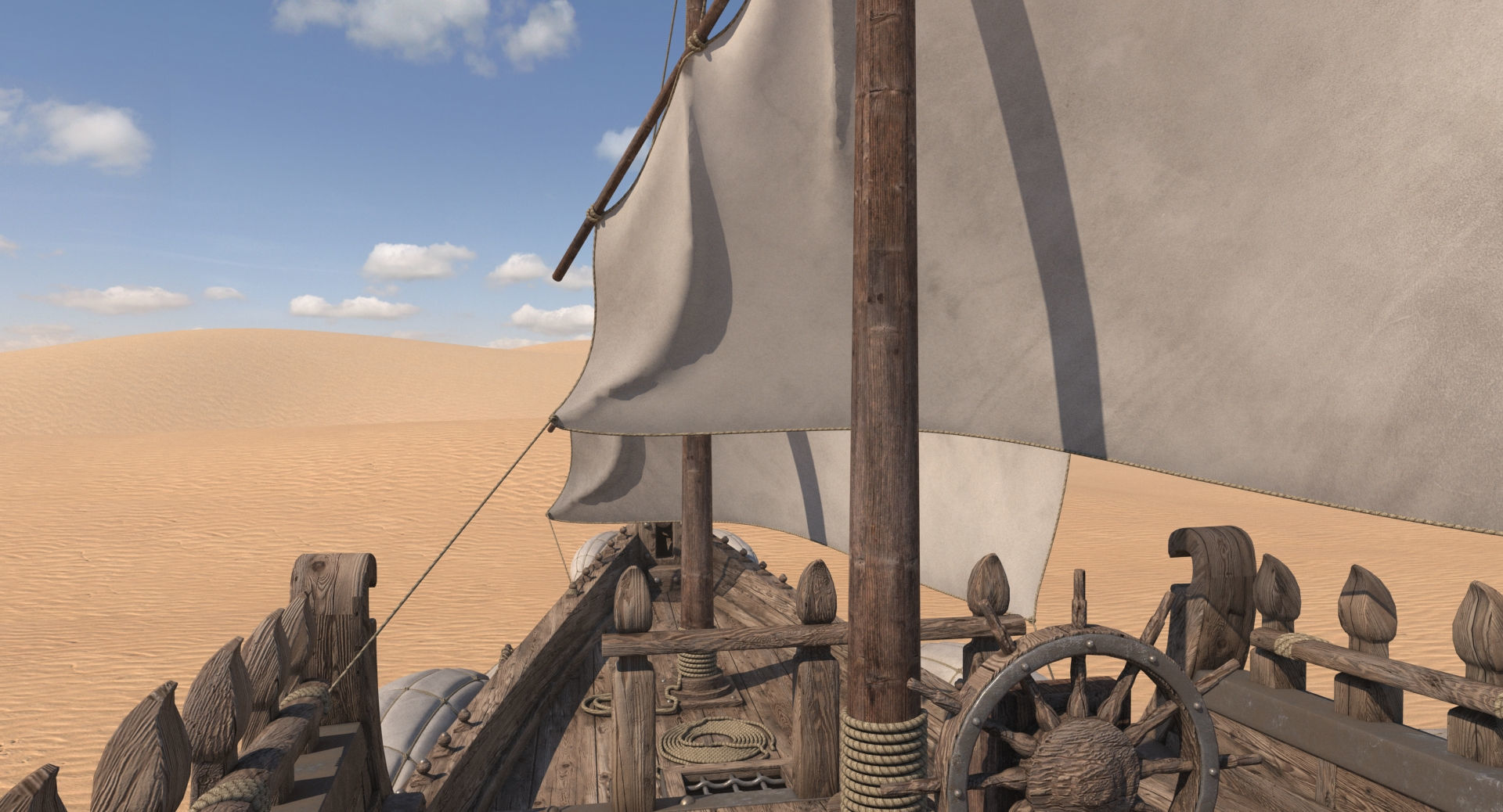 Fantasy Flying Sailing Ship 3D model | CGTrader