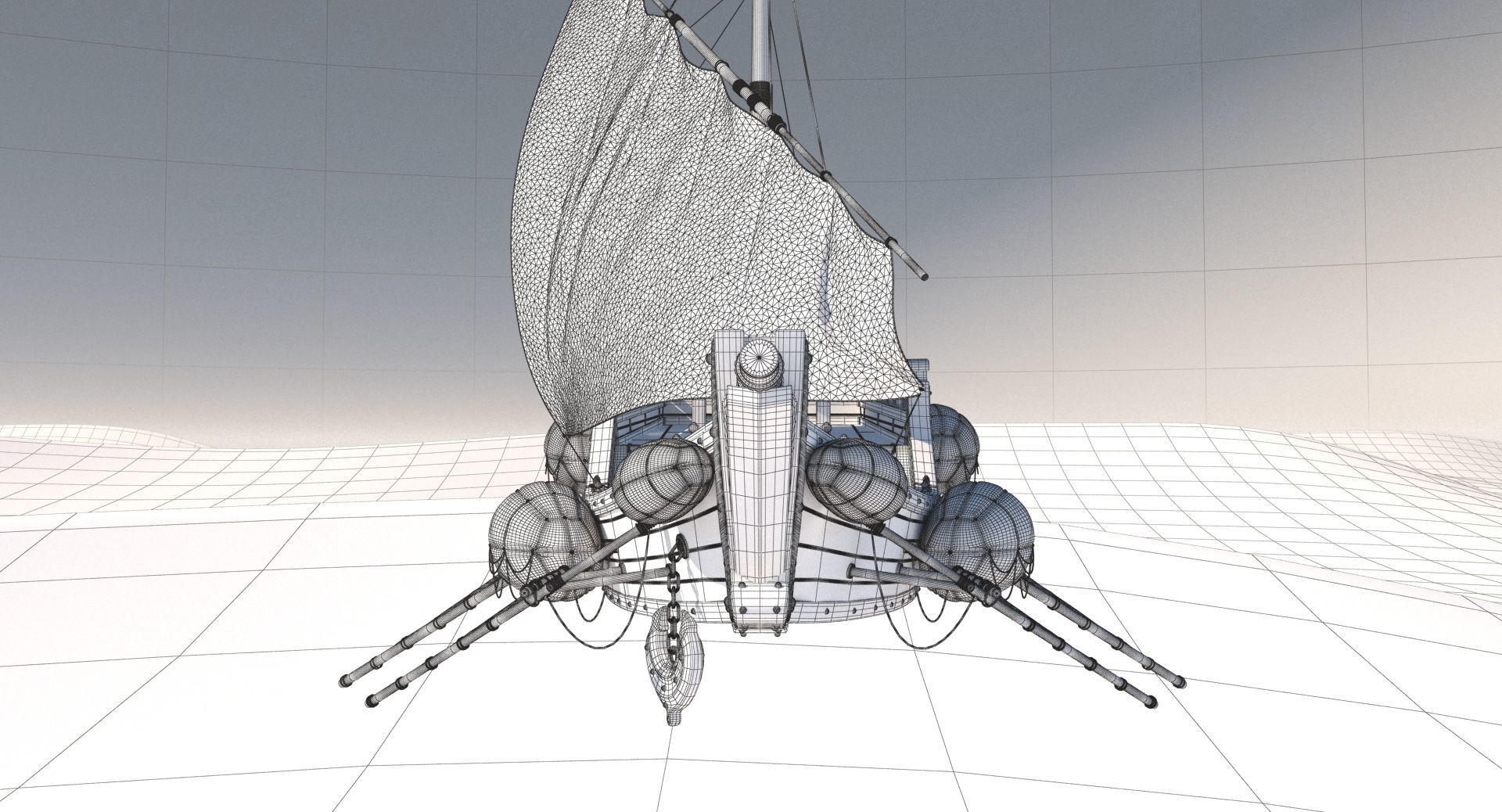 Fantasy Flying Sailing Ship 3D model | CGTrader