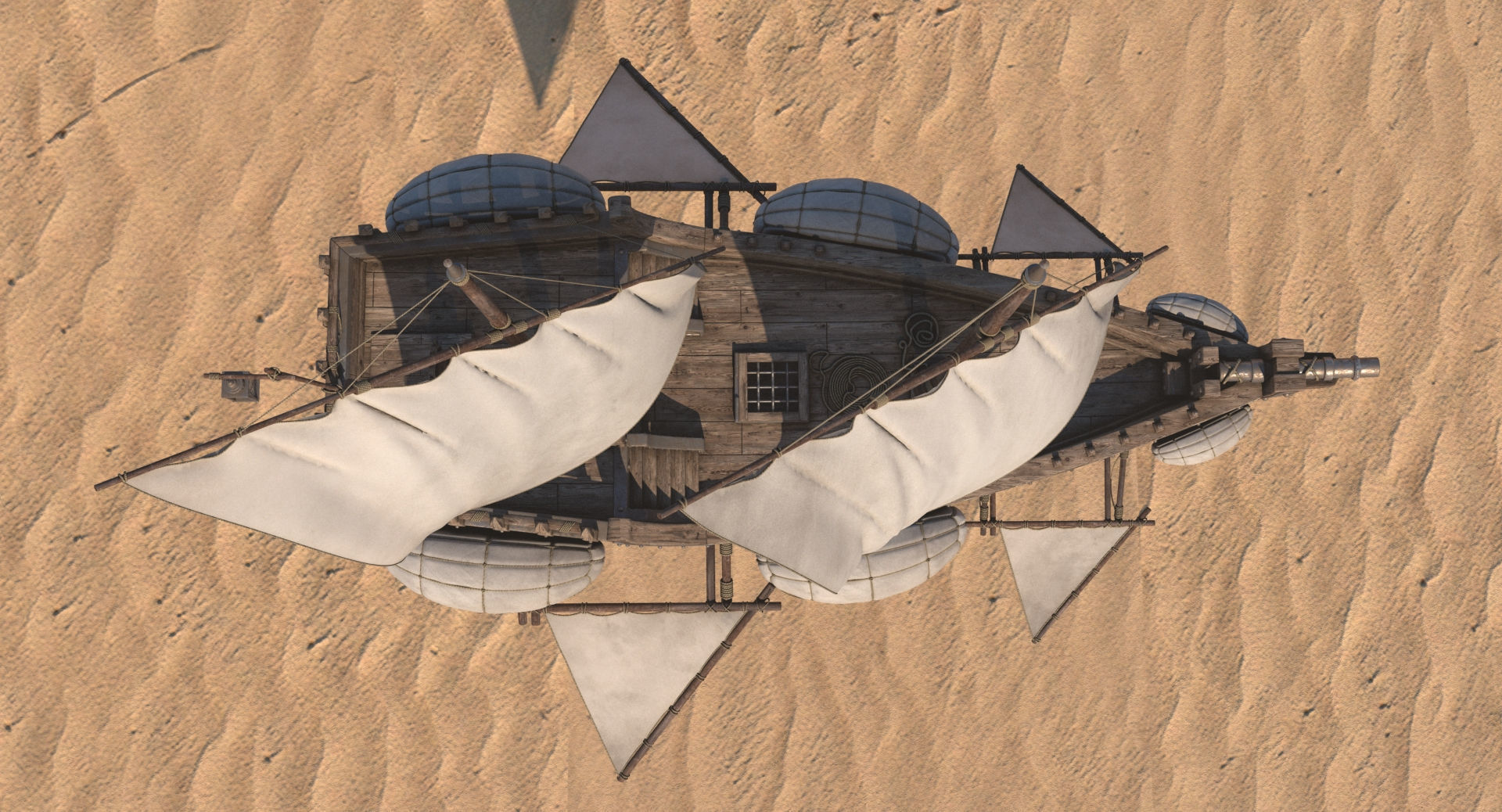 Fantasy Flying Sailing Ship 3D model | CGTrader