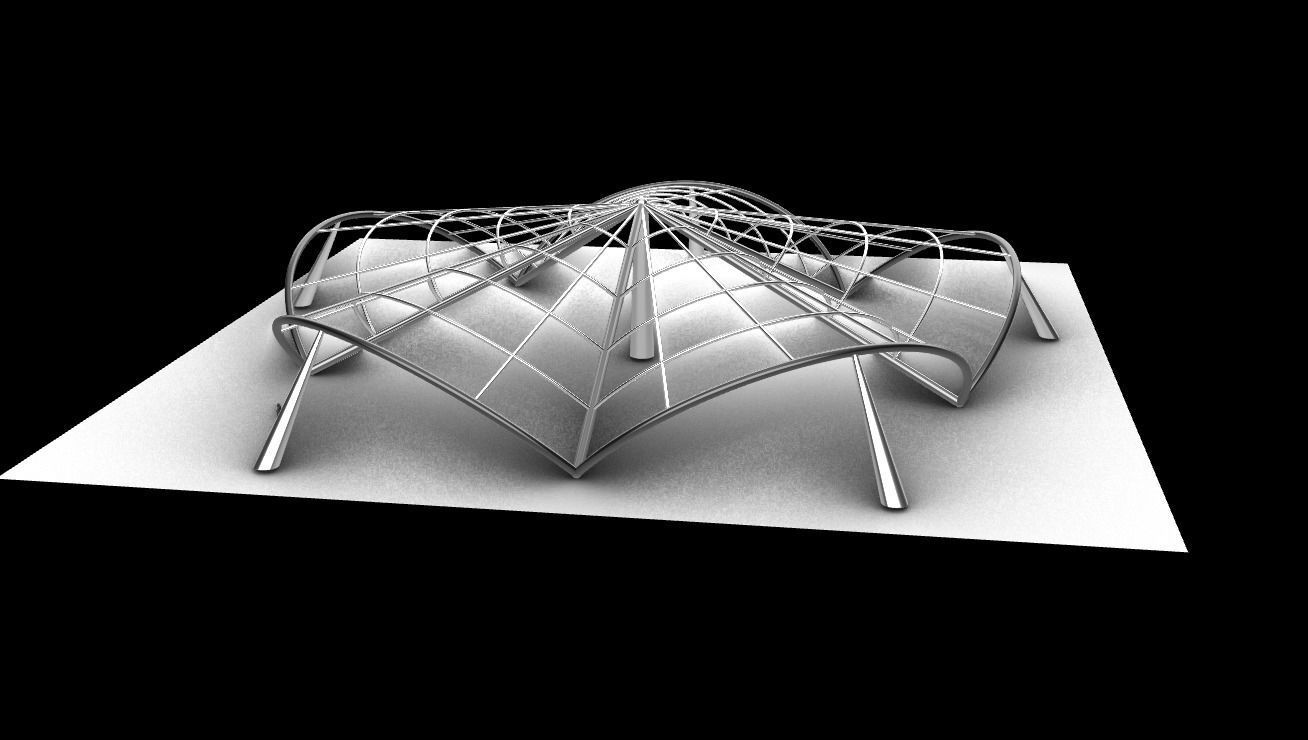 Architectural Tensile Structure 5 sides 3D model | CGTrader