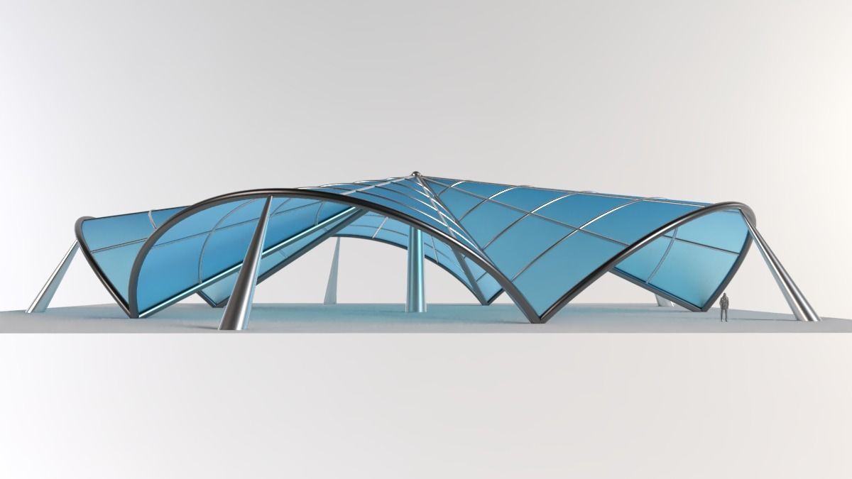 Architectural Tensile Structure 5 sides 3D model | CGTrader