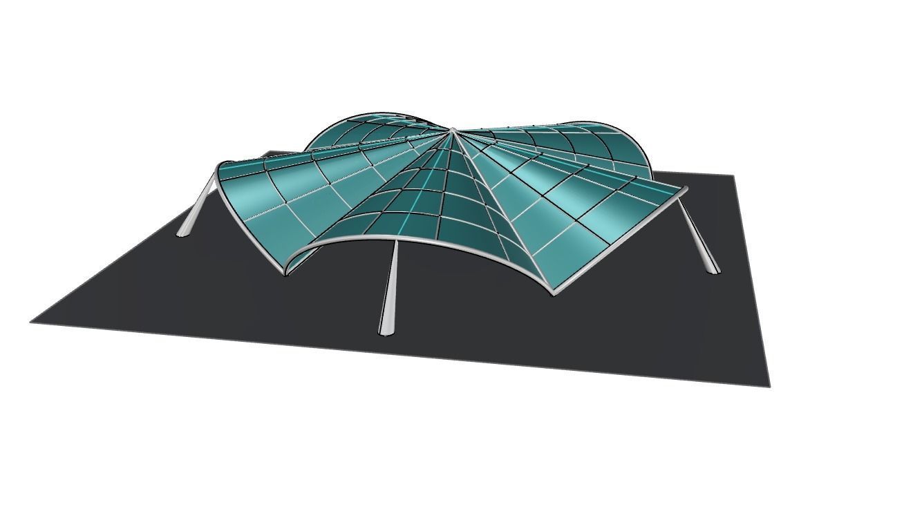Architectural Tensile Structure 5 sides 3D model | CGTrader