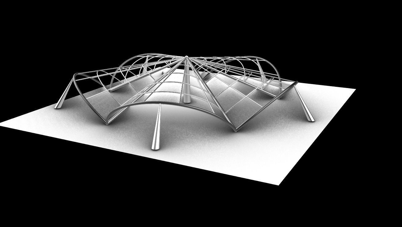 Architectural Tensile Structure 5 sides 3D model | CGTrader