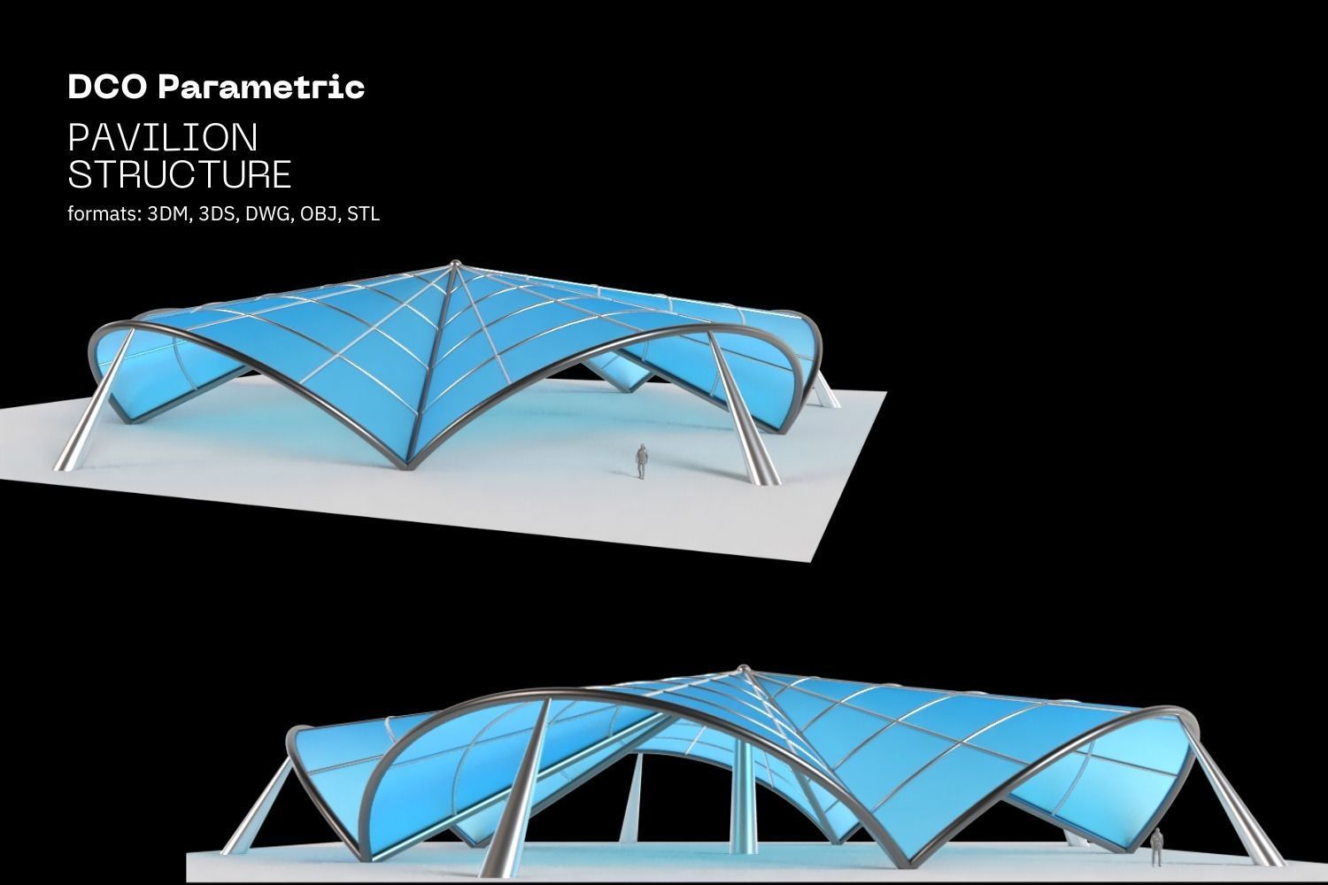 Architectural Tensile Structure 5 sides 3D model | CGTrader