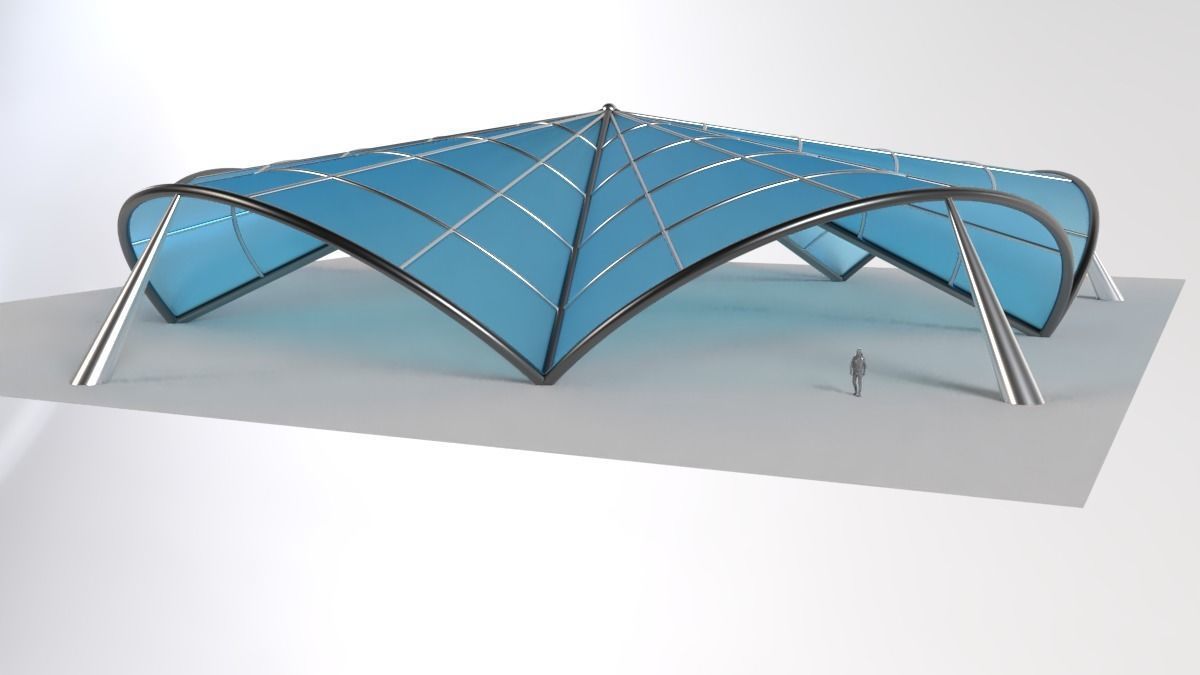Architectural Tensile Structure 5 sides 3D model | CGTrader