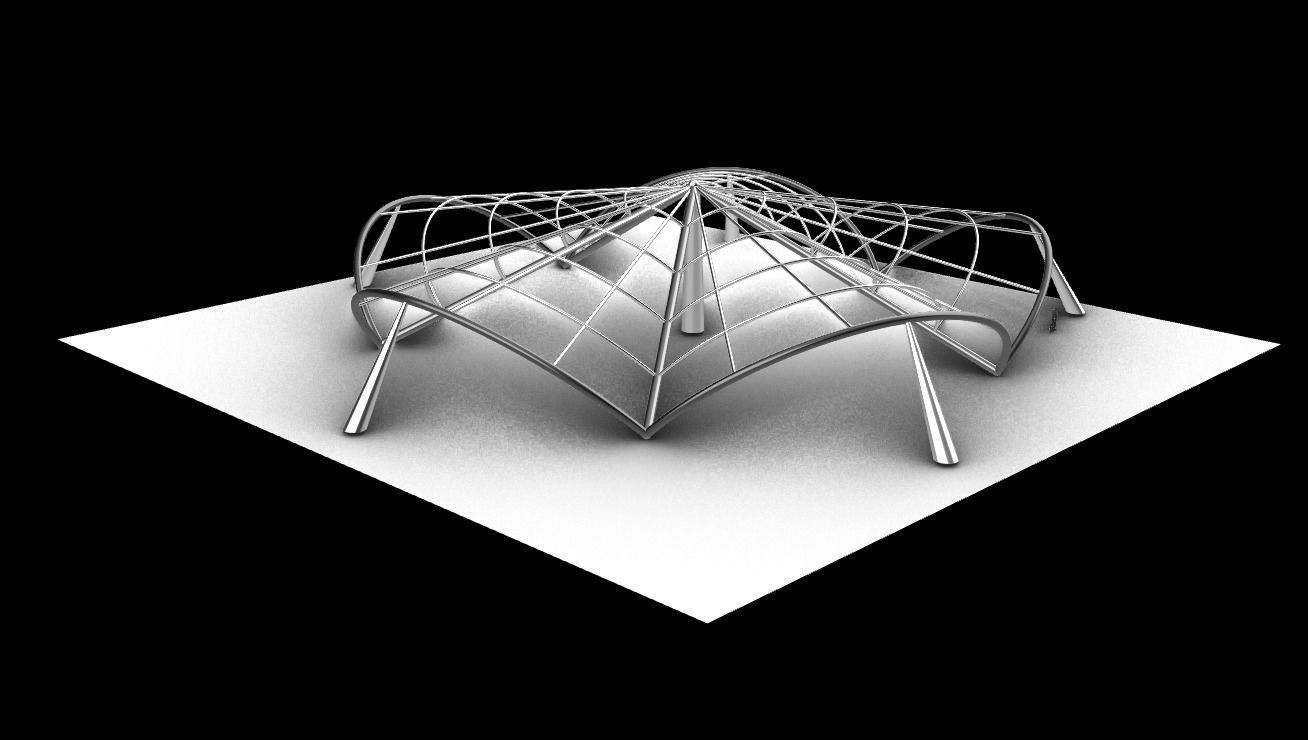 Architectural Tensile Structure 5 sides 3D model | CGTrader