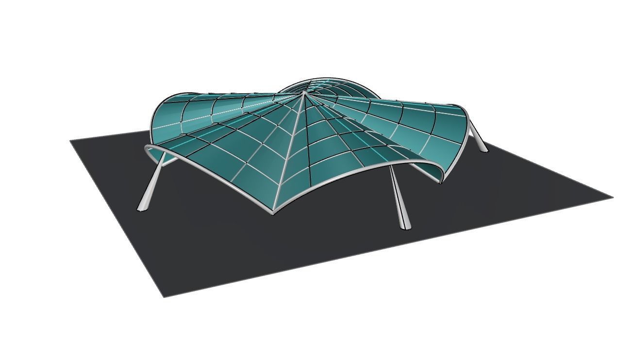 Architectural Tensile Structure 5 sides 3D model | CGTrader
