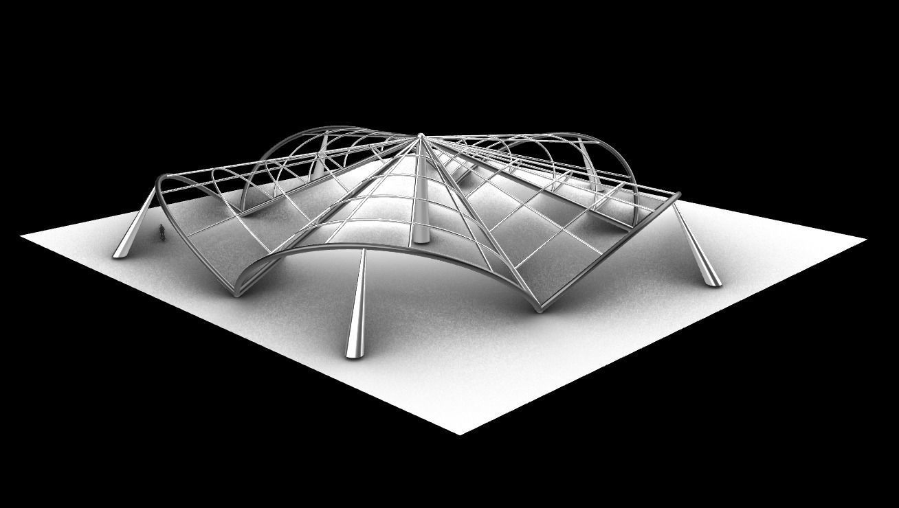 Architectural Tensile Structure 5 sides 3D model | CGTrader