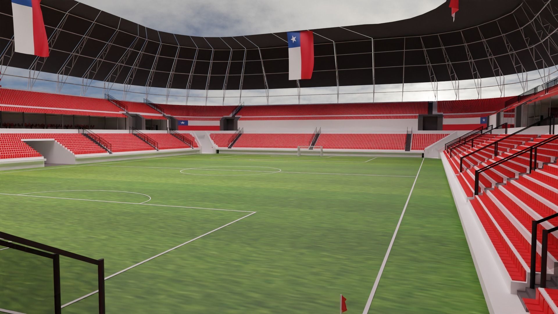 3D model Chile Football Stadium and Interiors VR / AR / low-poly | CGTrader