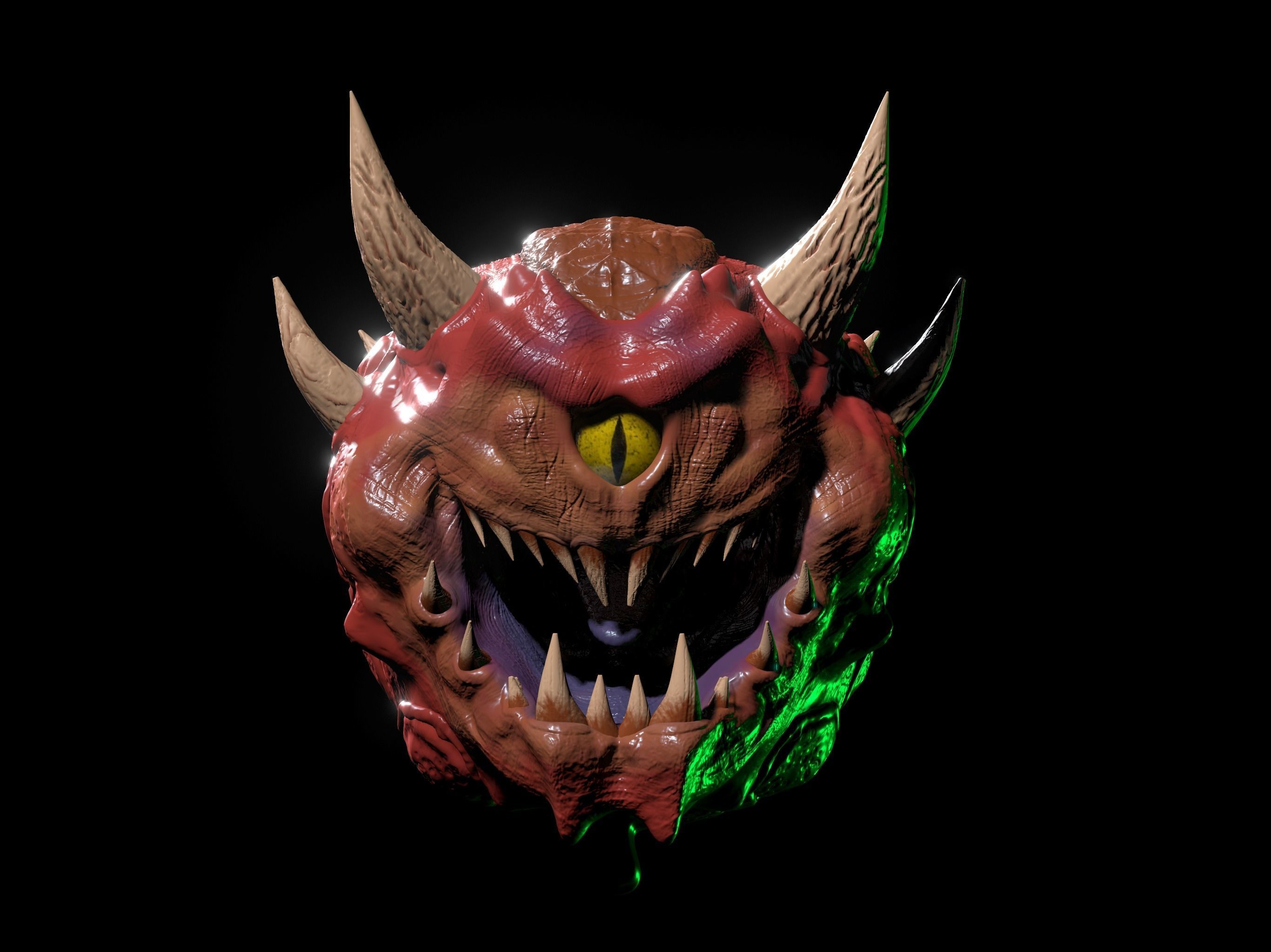 Doom Cacodemon High Quality Sculpt 3D model 3D printable | CGTrader