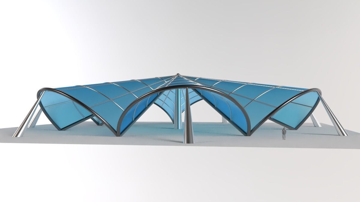 Architectural Pavilion Structure 7 sides 3D model | CGTrader