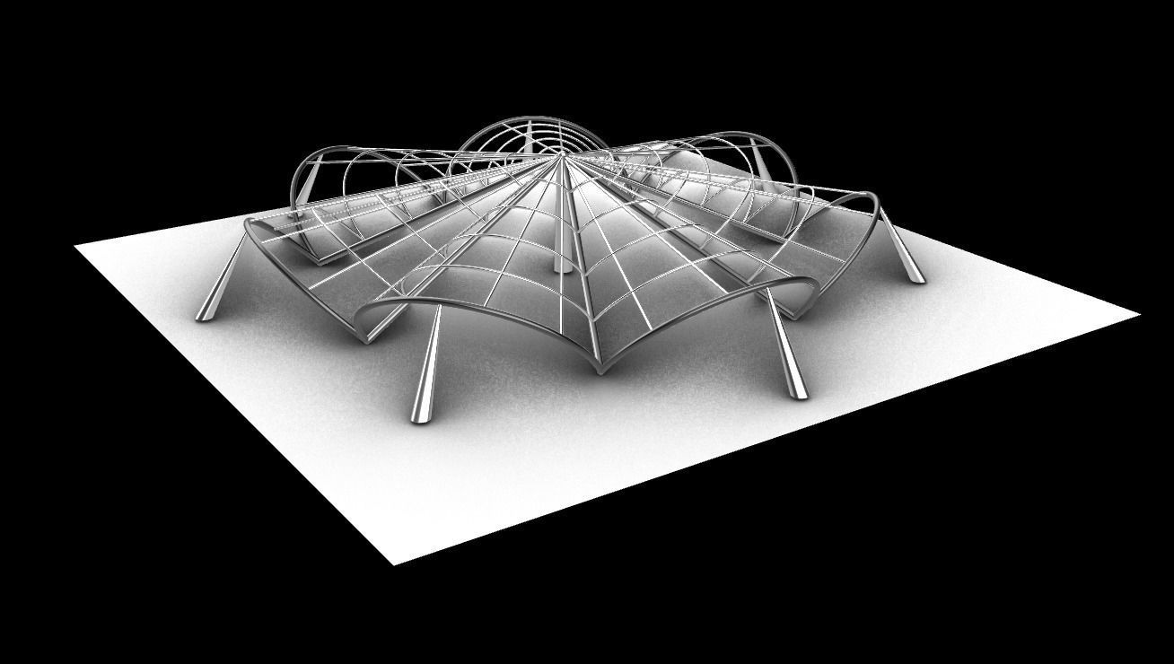 Architectural Pavilion Structure 7 sides 3D model | CGTrader