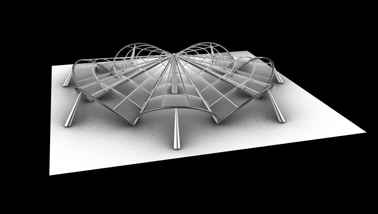 Architectural Pavilion Structure 7 sides 3D model | CGTrader