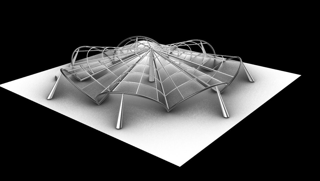 Architectural Pavilion Structure 7 sides 3D model | CGTrader