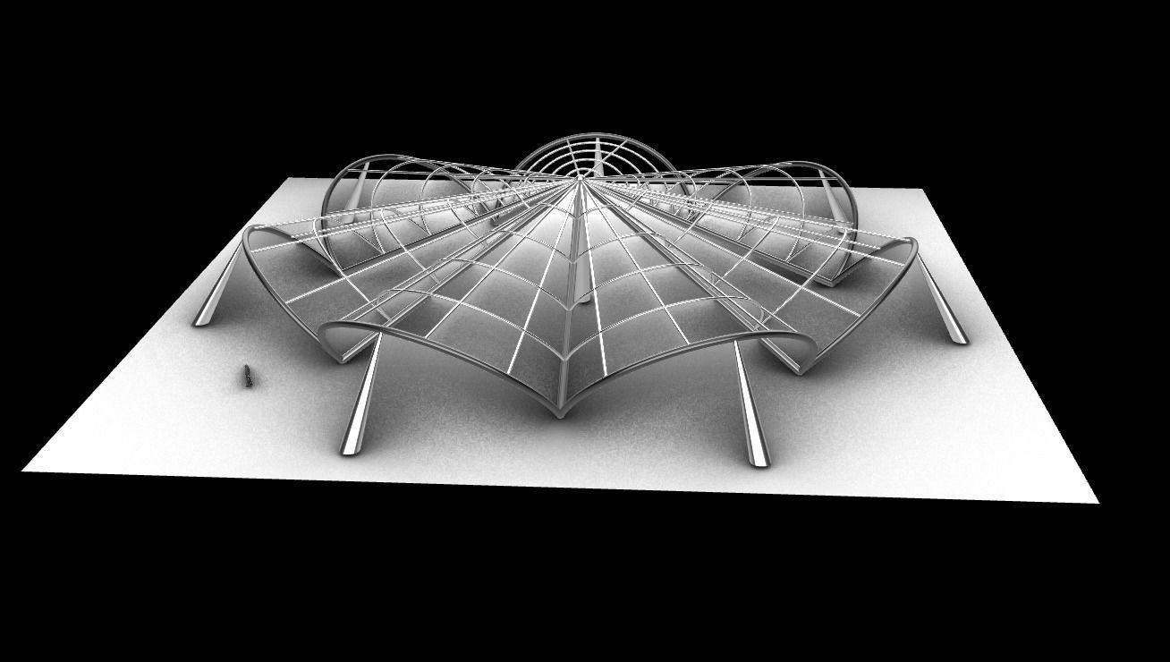 Architectural Pavilion Structure 7 sides 3D model | CGTrader