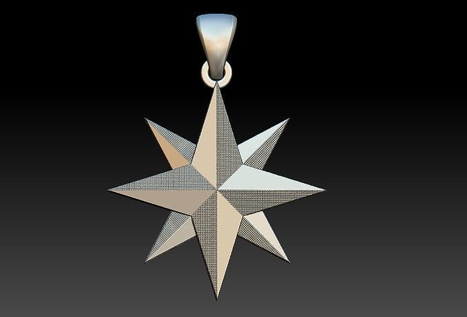 Wind Rose Pendant 3D model 3D printable | CGTrader