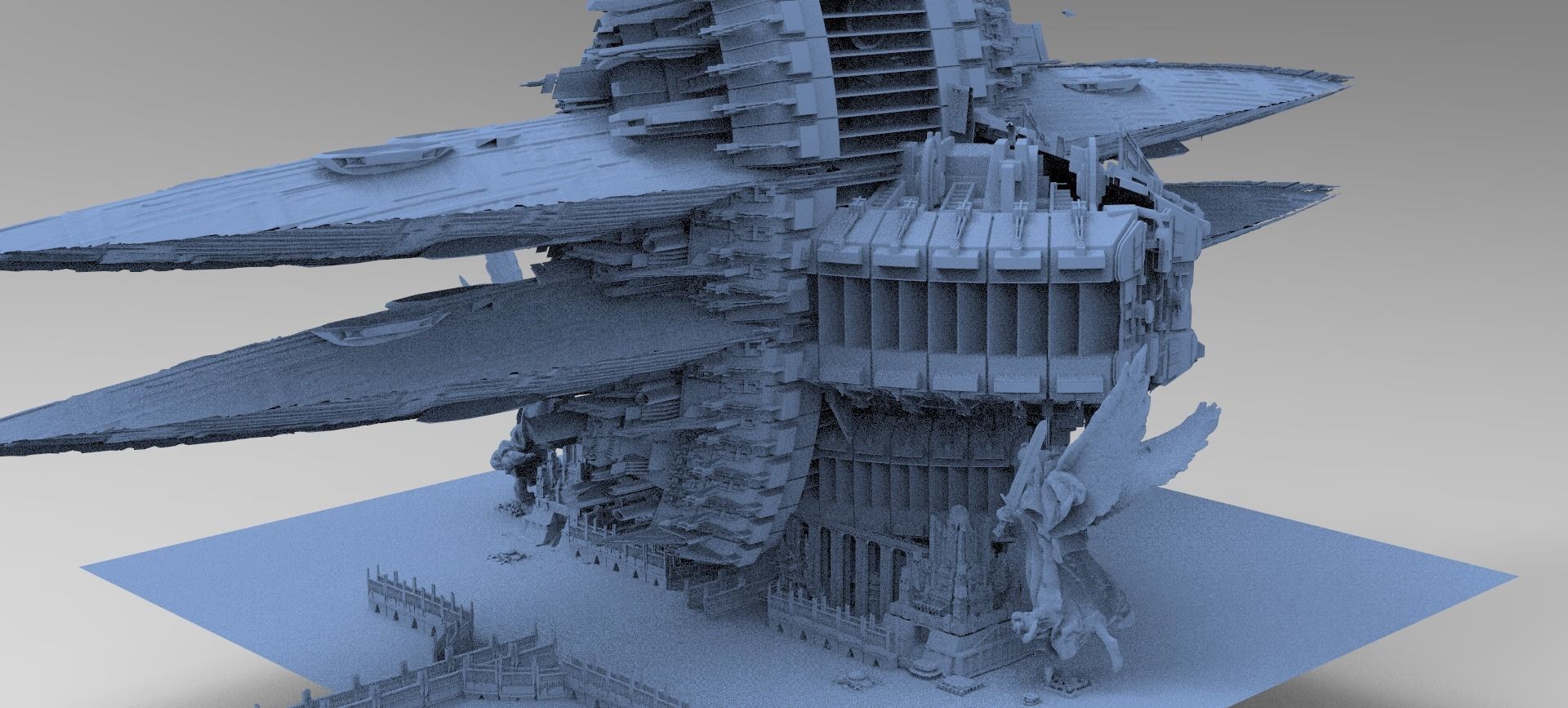 Art Deco Sci-Fi Tower 3 towers 3D model | CGTrader