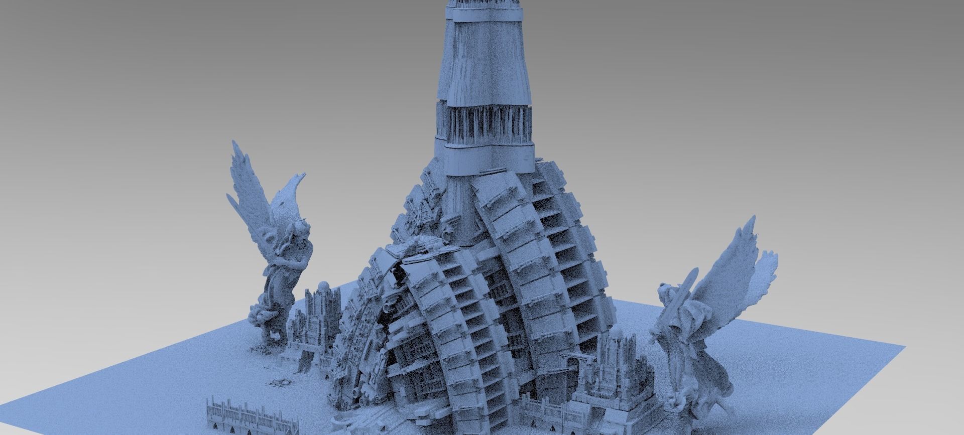 Art Deco Sci-Fi Tower 2 Grand designs 3D model | CGTrader