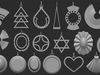 70 Low poly jewelry pendant shapes and forms IMM brush set 3D model ...