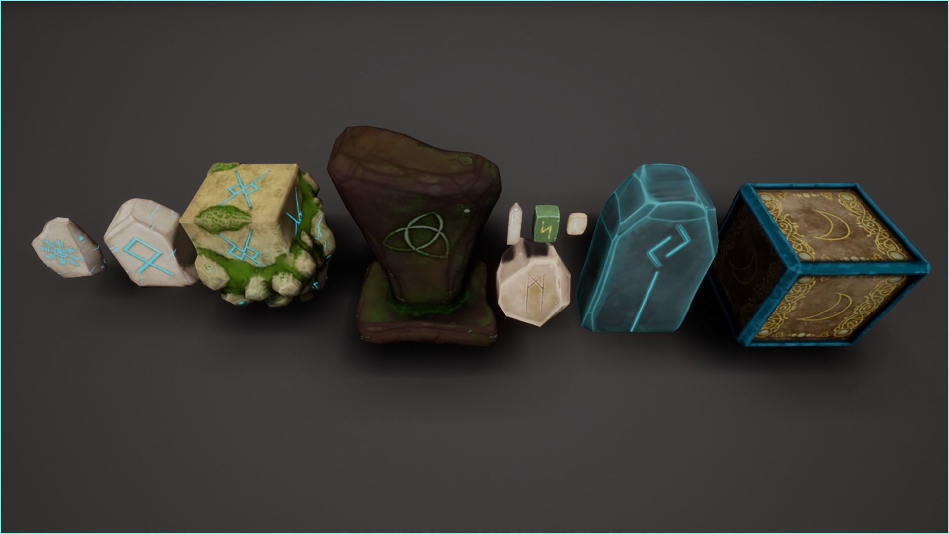 3D model Runestone Pack VR / AR / low-poly | CGTrader