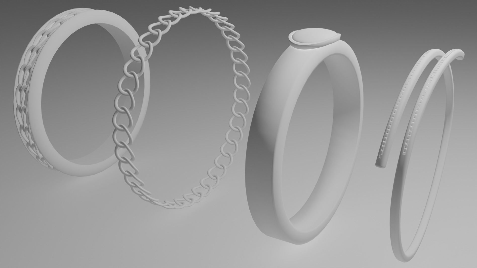 RingSet set of rings 3D model | CGTrader