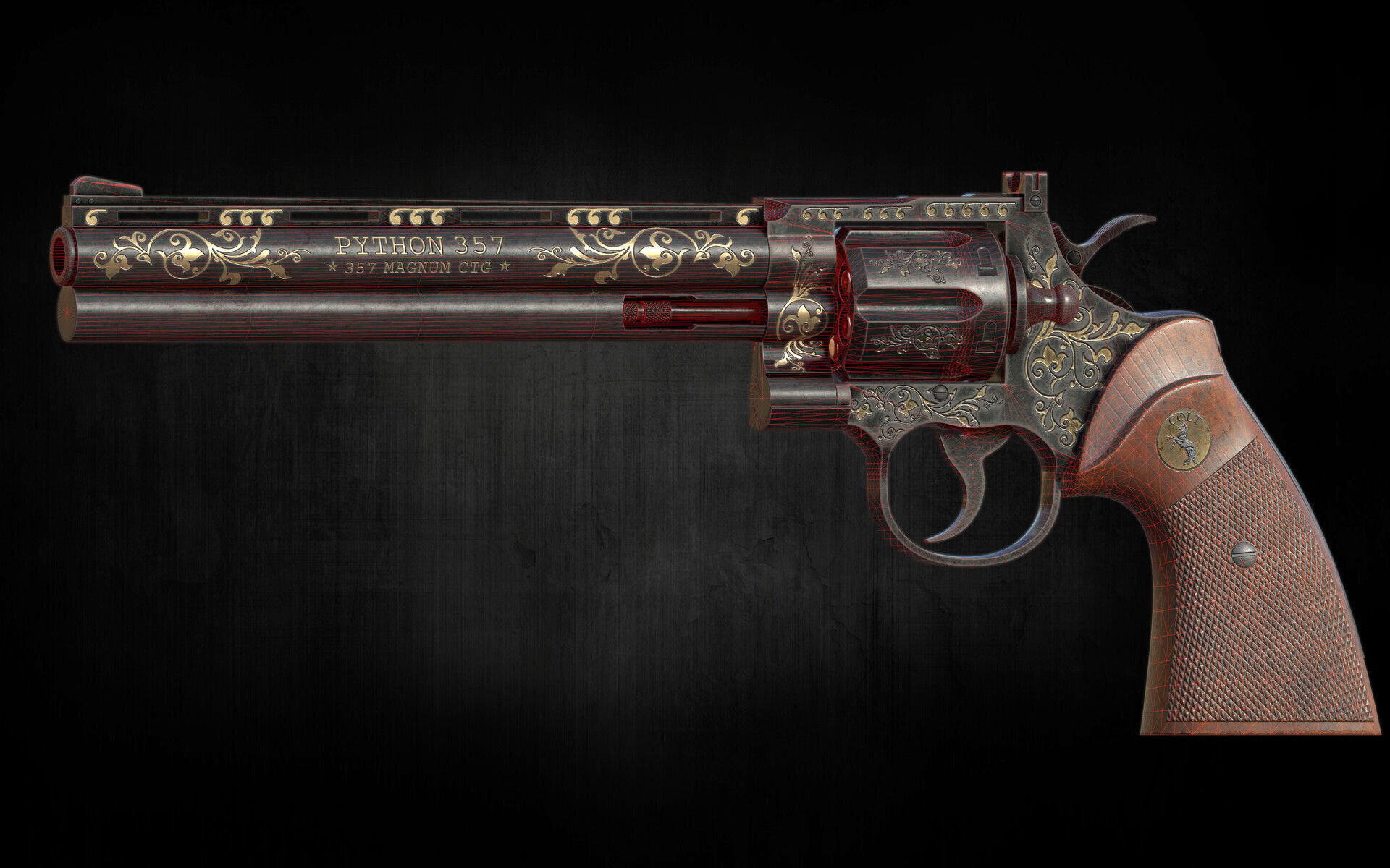 3D model Python 357 low poly game ready VR / AR / low-poly | CGTrader