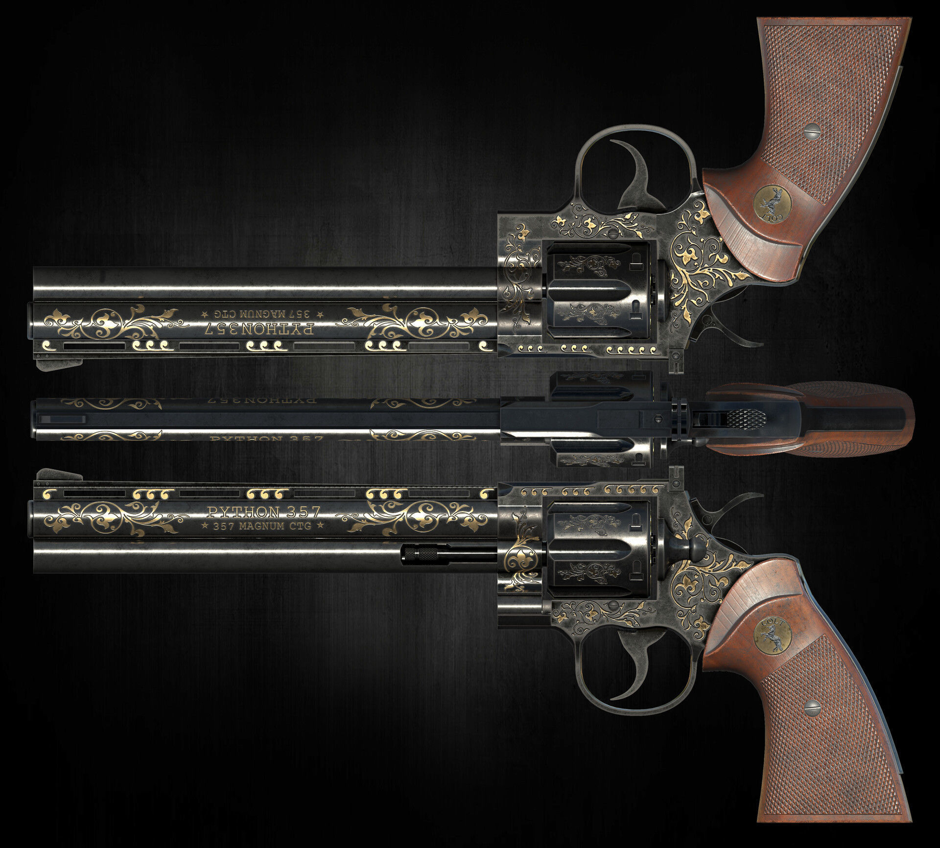 3D model Python 357 low poly game ready VR / AR / low-poly | CGTrader