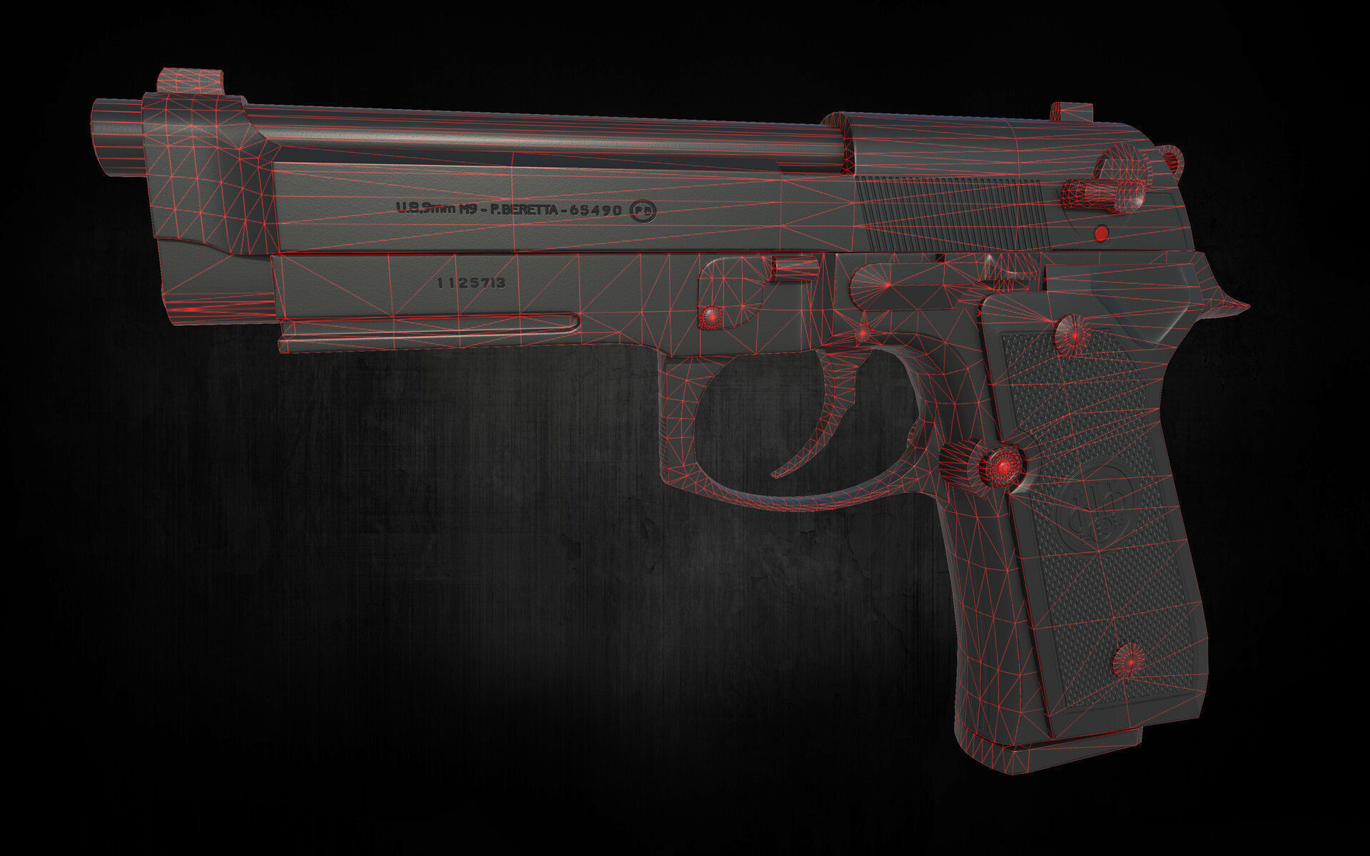 3D model Beretta Pistol low poly game ready VR / AR / low-poly | CGTrader