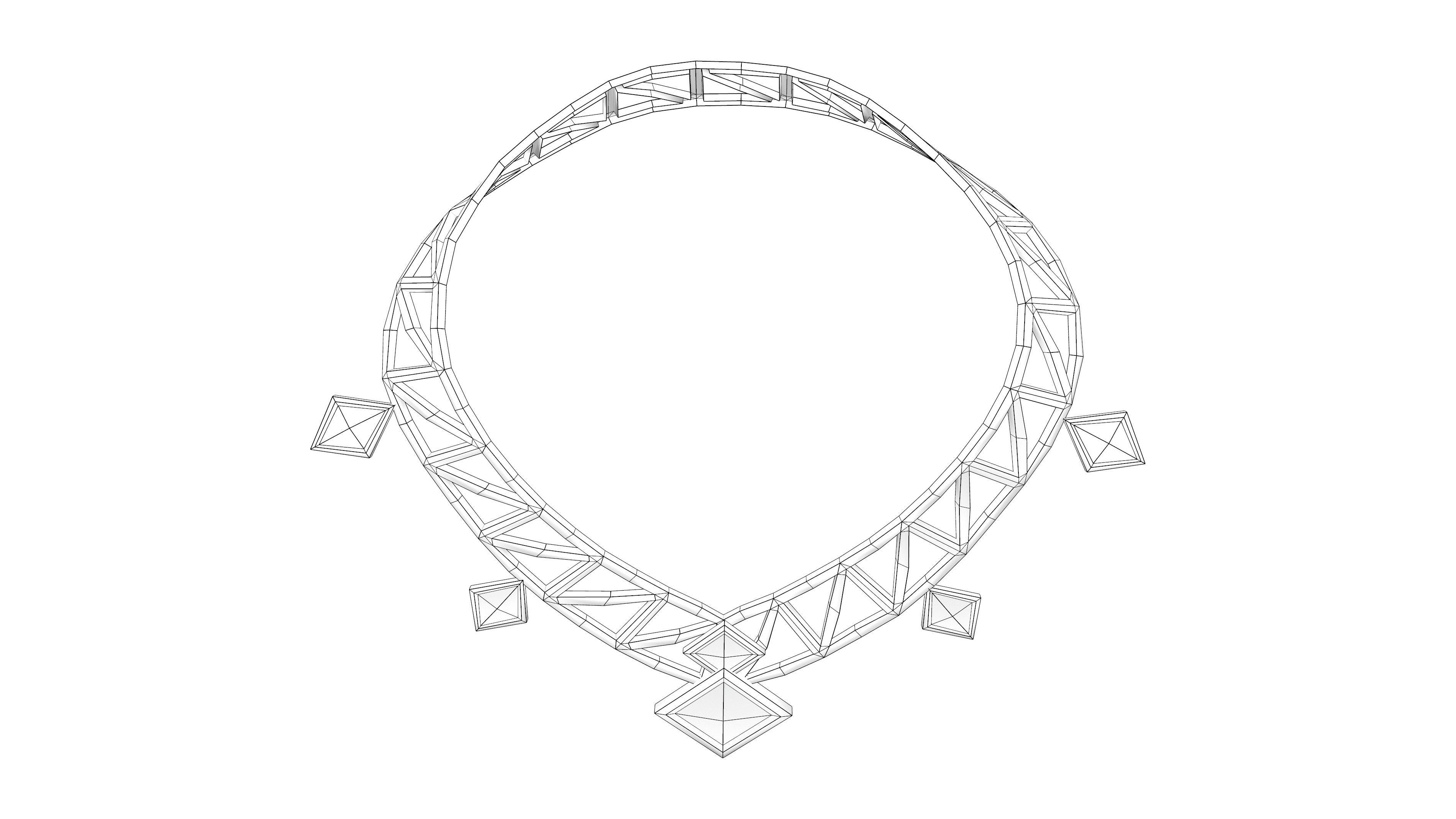 3D model Gold Cranes Design Beauty Necklace VR / AR / low-poly | CGTrader