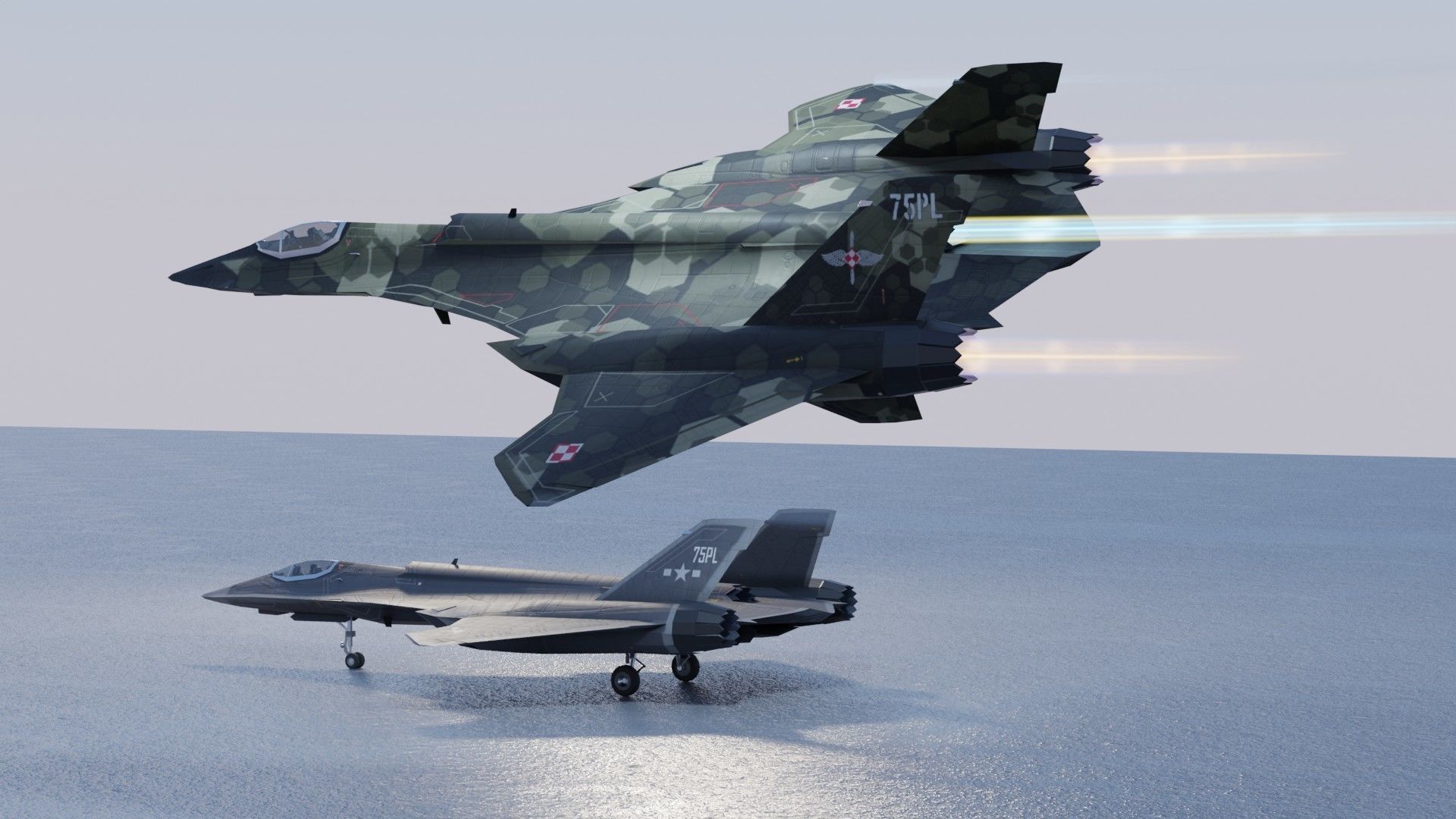 3D model General Dynamics F-34 Lynx concept fighter VR / AR / low-poly ...