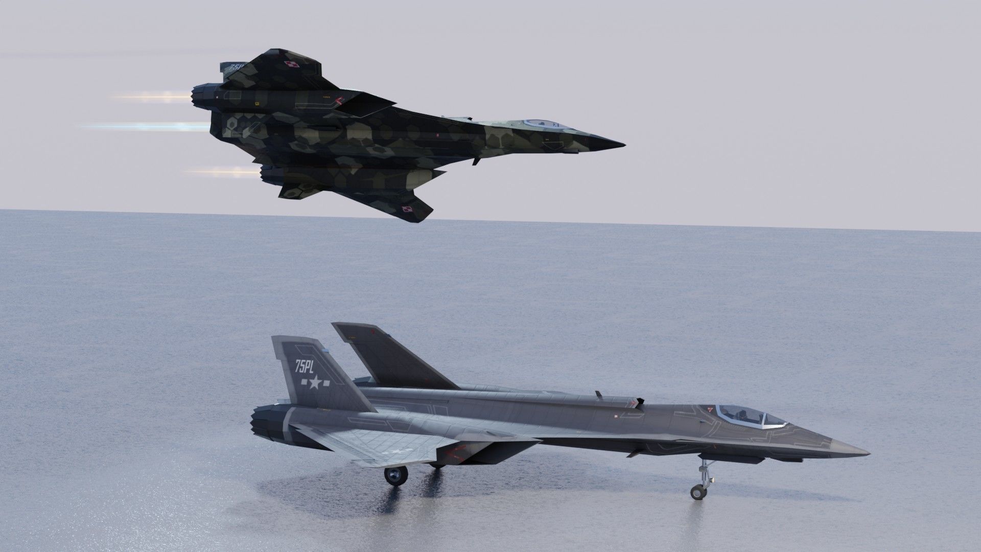 3D model General Dynamics F-34 Lynx concept fighter VR / AR / low-poly ...