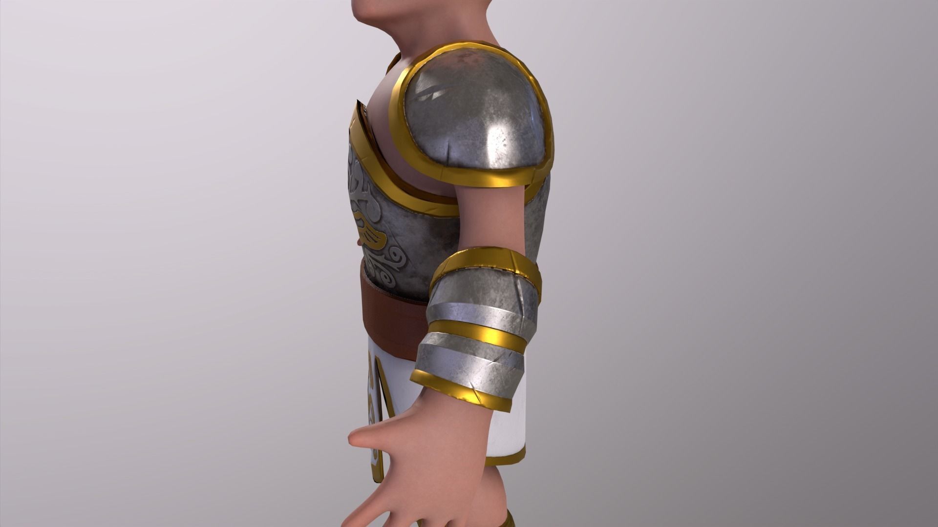 3D model Stylized Warrior with PBR material I Game Ready VR / AR / low ...